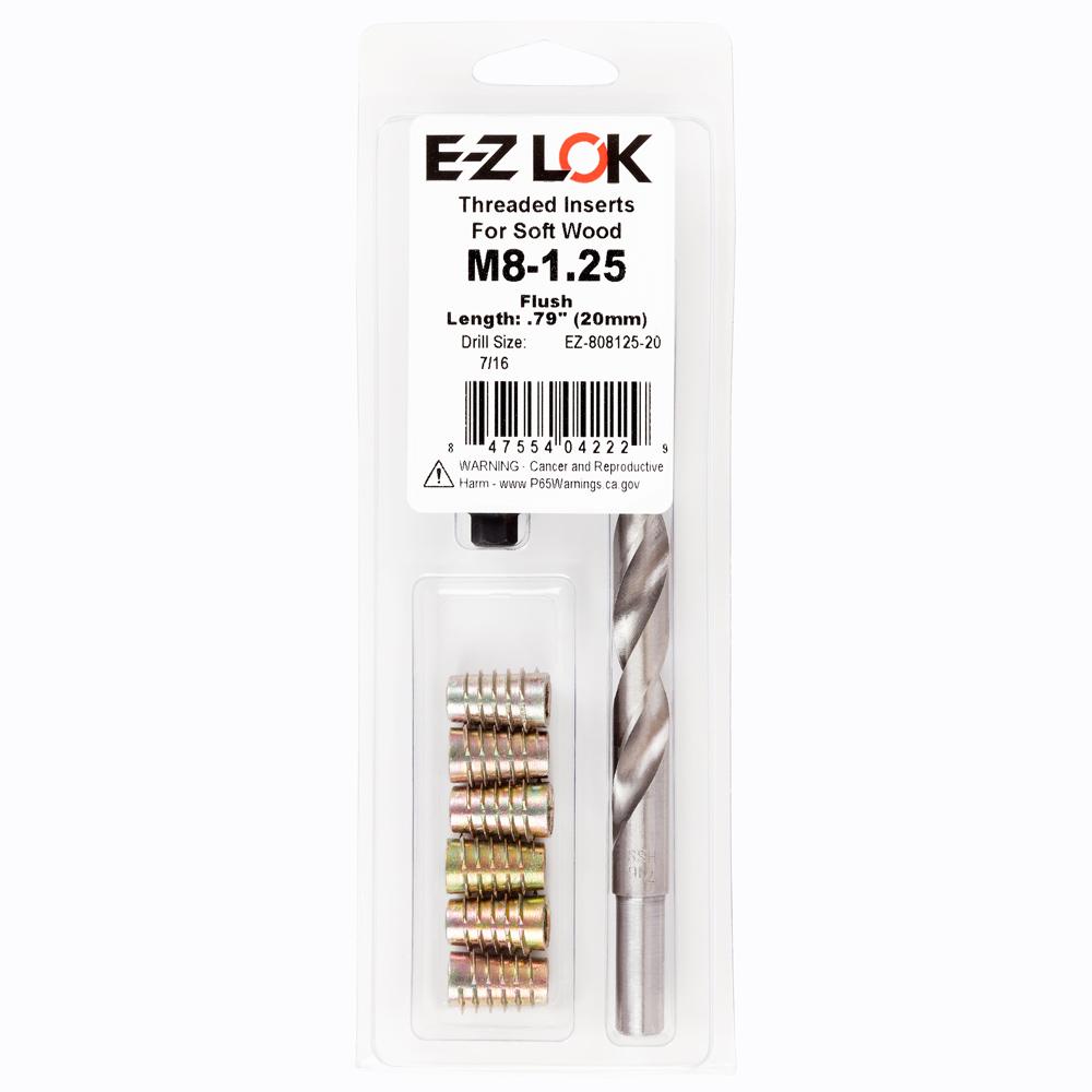 E-Z Hex™ Threaded Insert Installation Kit for Soft Wood - Flush - M8-1. ...