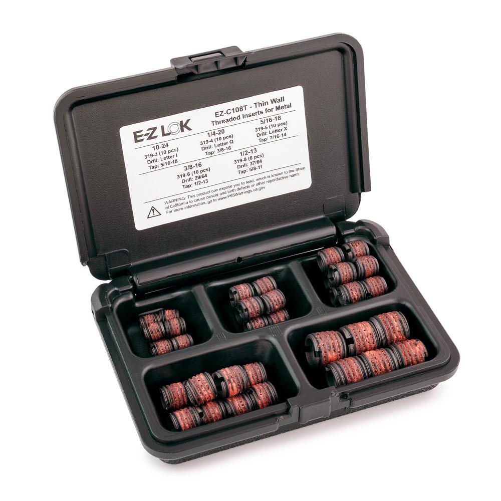E-Z LOK™ Threaded Insert Assortment Kit - Thin Wall - 10-24 to 1/2-13