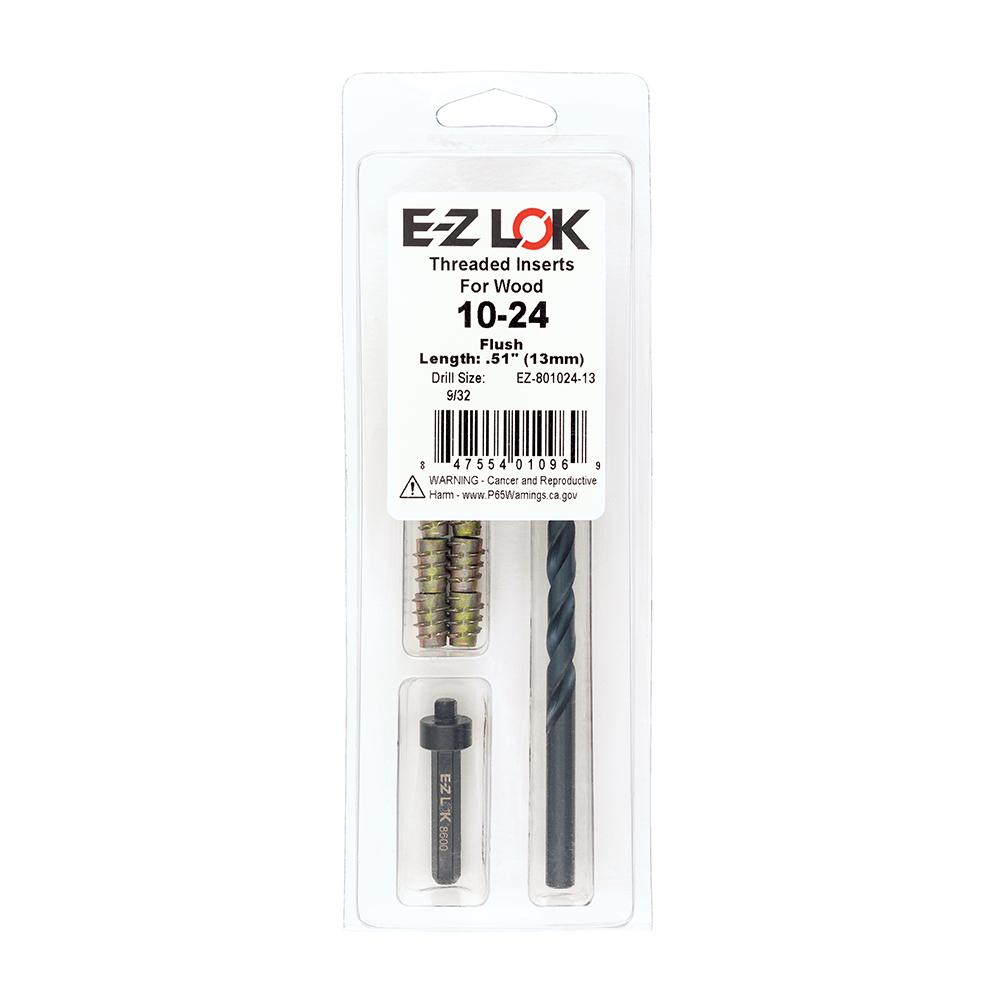 E-Z Hex™ Threaded Insert Installation Kit for Soft Wood - Flush - 10-24 ...