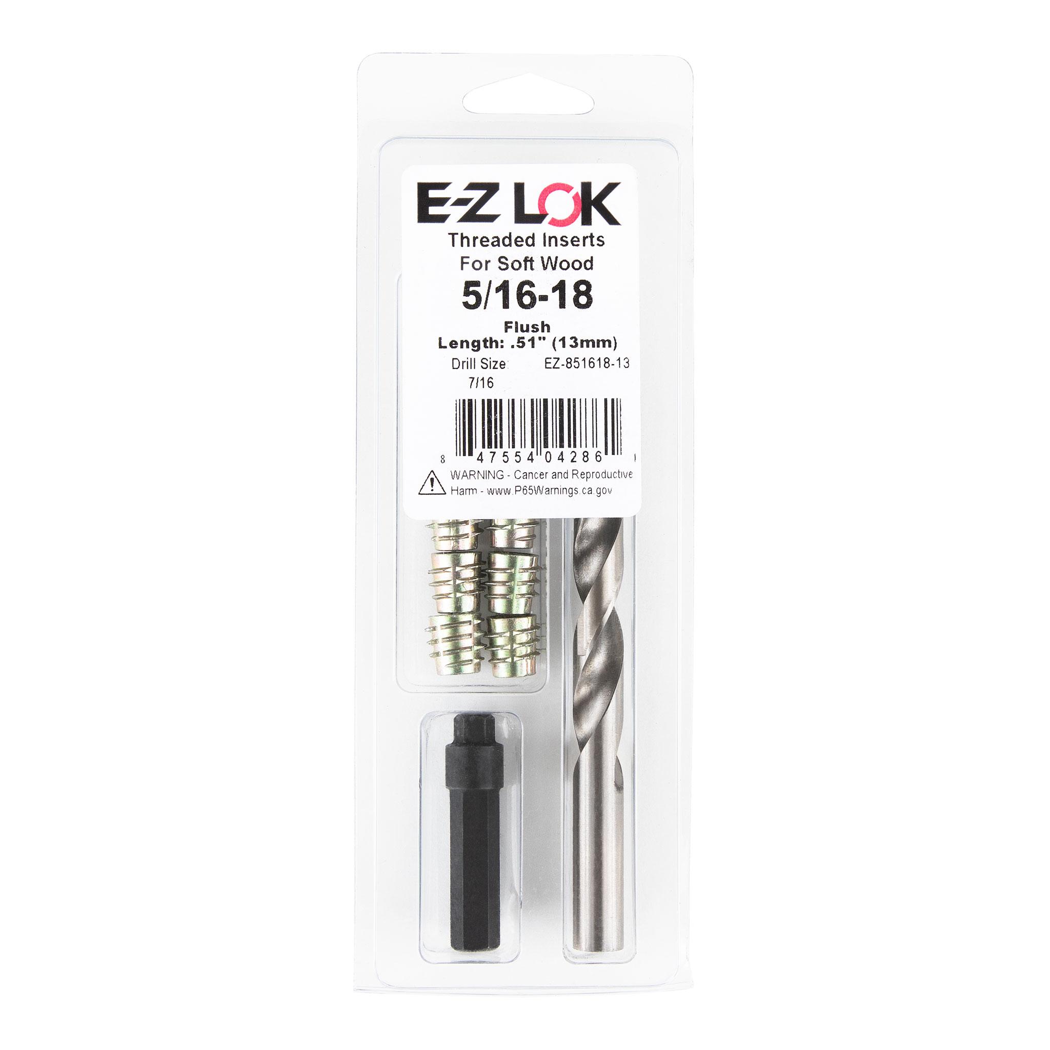 E-Z Hex™ Threaded Insert Installation Kit for Soft Wood - Flush - 5/16 ...