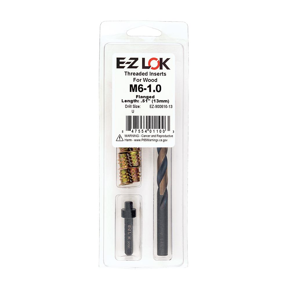 E-Z Hex™ Threaded Insert Installation Kit for Soft Wood - Flanged - M6 ...